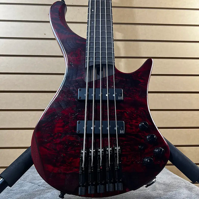 EHB Ergonomic Headless 5-string Bass Guitar - Stained Wine Red Low Glo